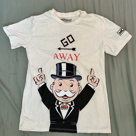 Monopoly | Tops | Monopoly White Graphic Tee Short Sleeve | Poshmark